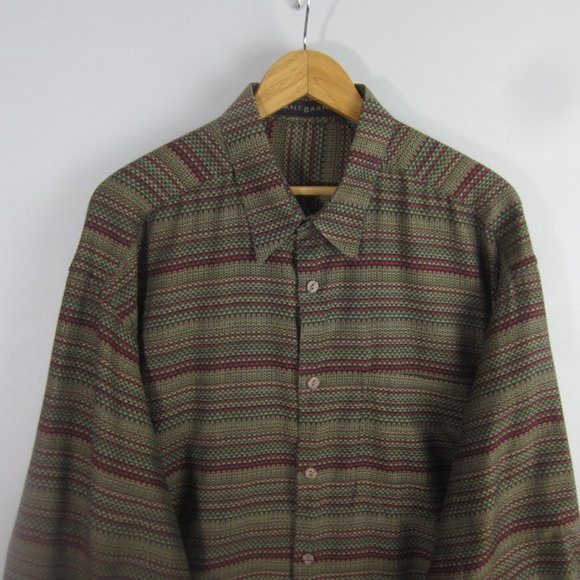 Jhane Barnes | Shirts | Vtg Jhane Barnes Mens Xl Multicolor Geometric Ls 0 Cotton Button Front ...